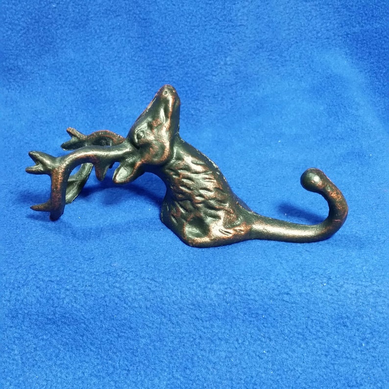 Vintage Copper Look Heavy Cast Iron Deer Head Coat Hanger Hook / Elk ...