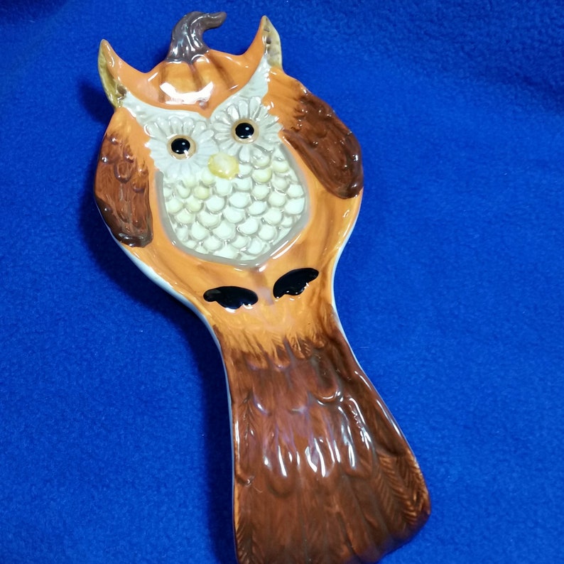 Vintage Cracker Barrel Owl and Pumpkin Spoon Rest / Fall Table - Etsy
