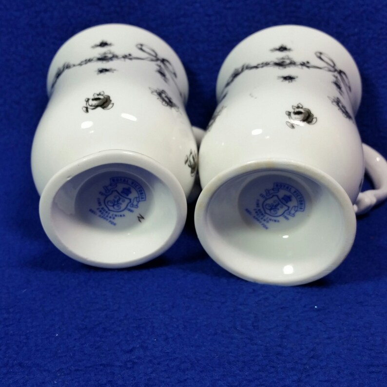 Vintage Royal Victoria Black Rose Swag & Ribbon Mug Set / - Etsy