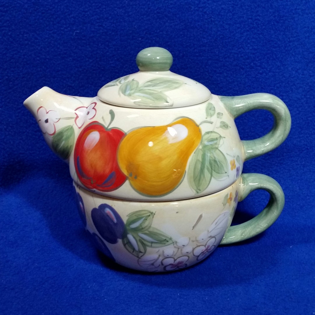 Vintage Fruit Tea for One Tea Set / Home Collection / Stacking Fruit ...