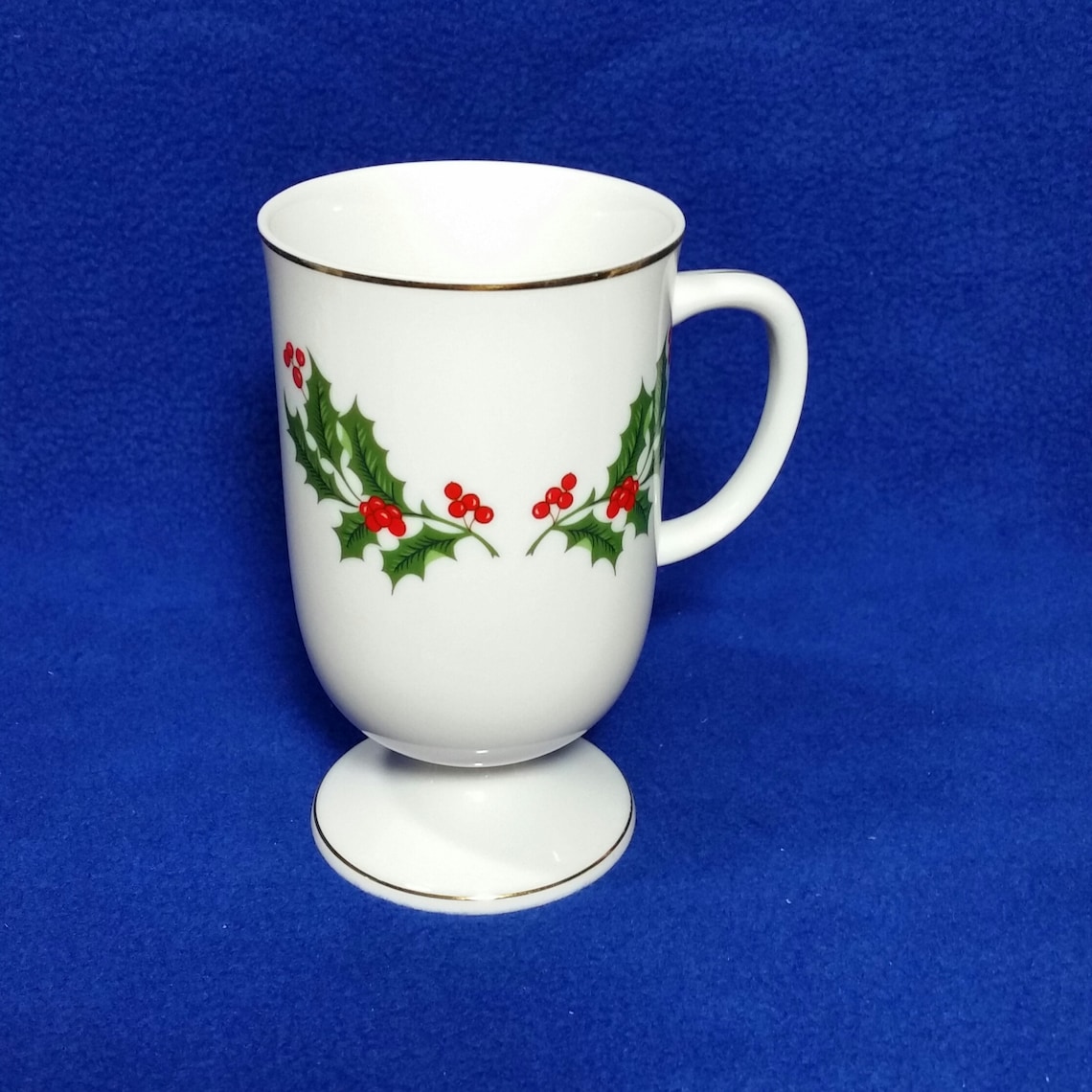 Vintage Kashima Christmas Holly Pedestal Mug Set / Kashima - Etsy