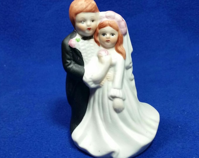 Vintage Bisque Porcelain Bride and Groom Cake Topper / Wedding Cake ...