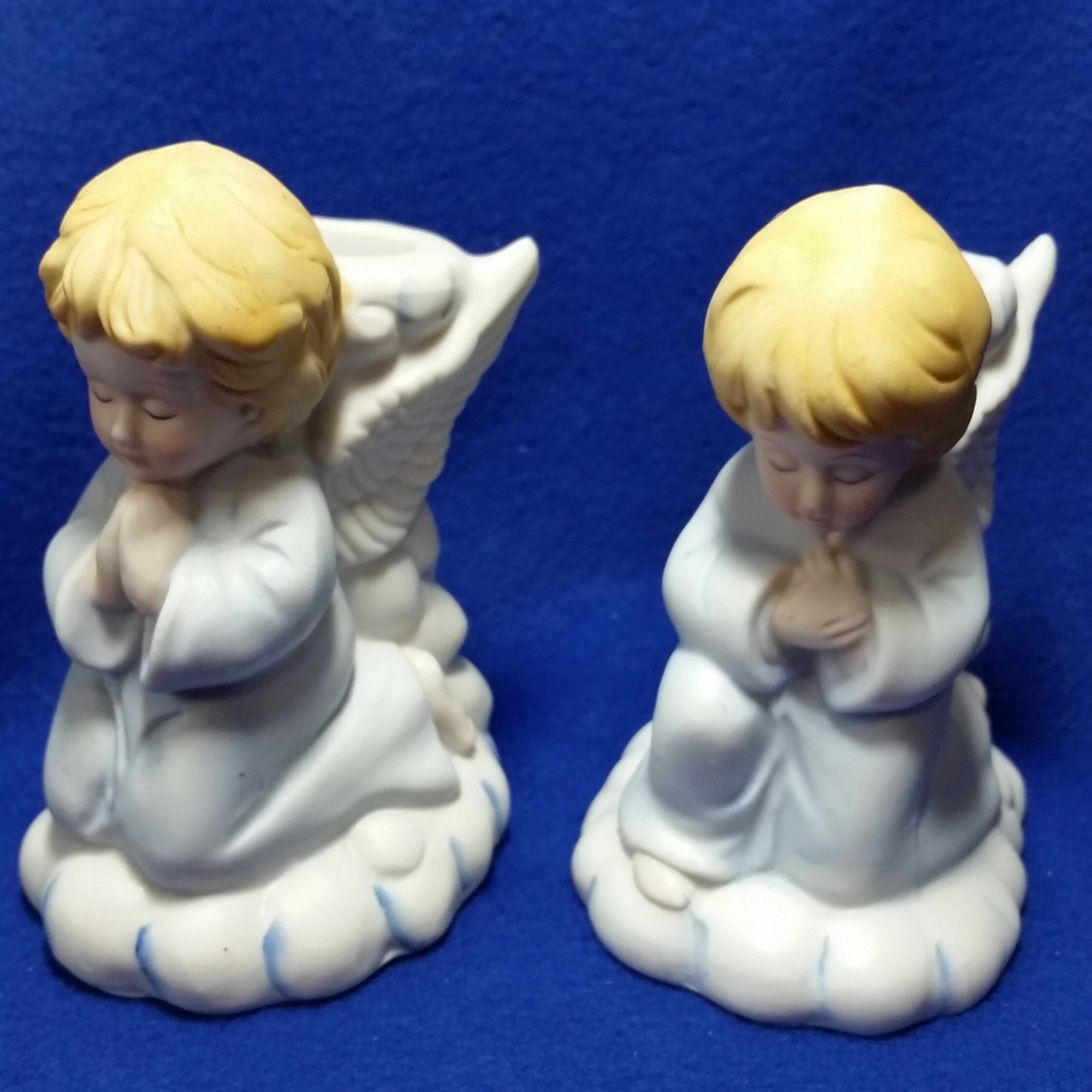 Kneeling Praying Angel Candlestick Holder Set / Child Angels Praying ...