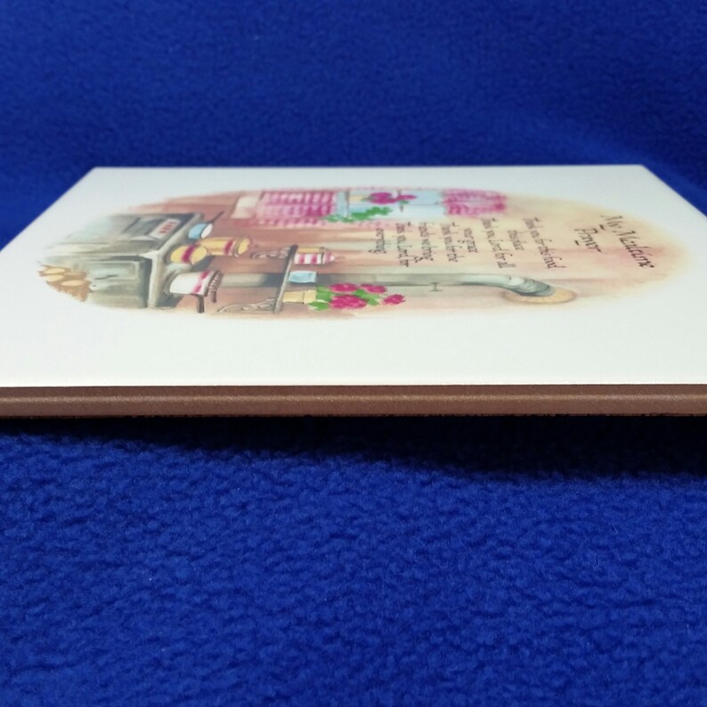 Vintage My Mealtime Prayer Ceramic Tile Kitchen Trivet / Retro / MCM ...