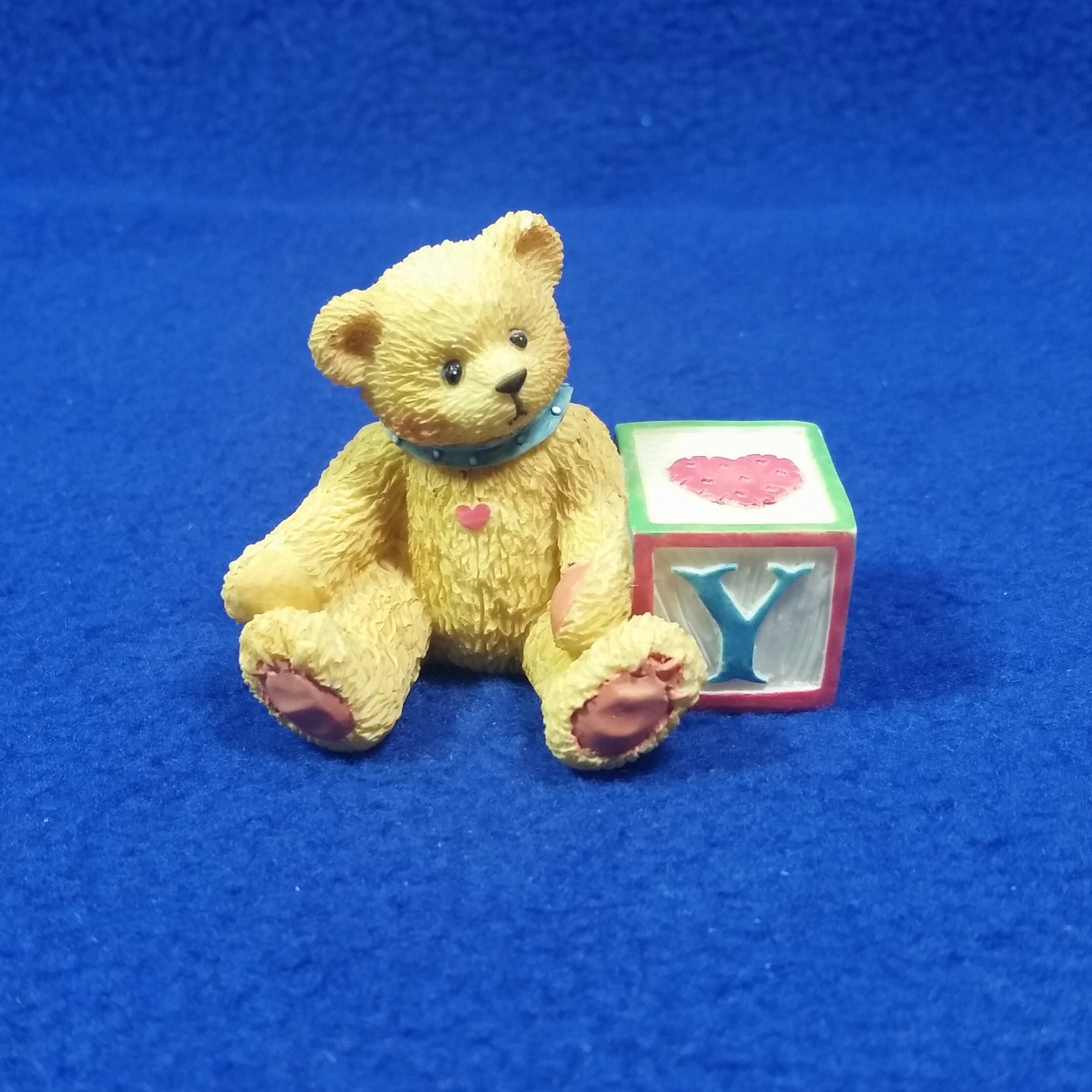 Cherished Teddies Bear With ABC y Block Mini Figurine / Enesco 158488Y ...
