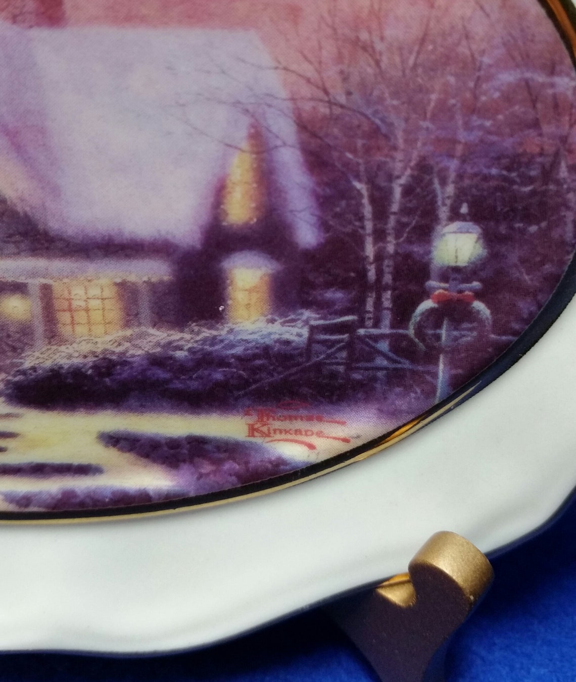 Thomas Kinkade Christmas Cottage II Plate / Christmas Cottage | Etsy