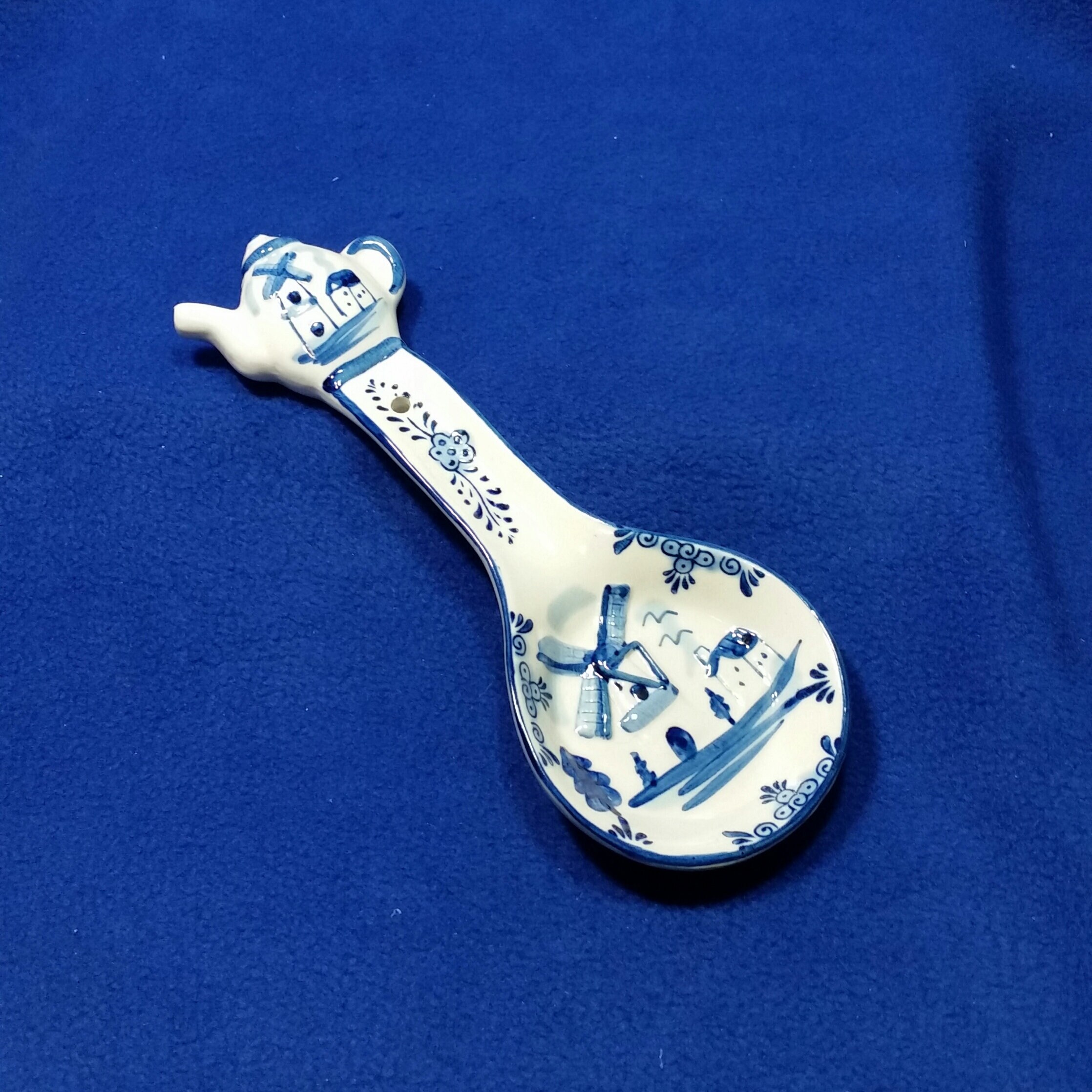 Delft Blue Spoon Rest With Windmill and Teapot on Handle / - Etsy