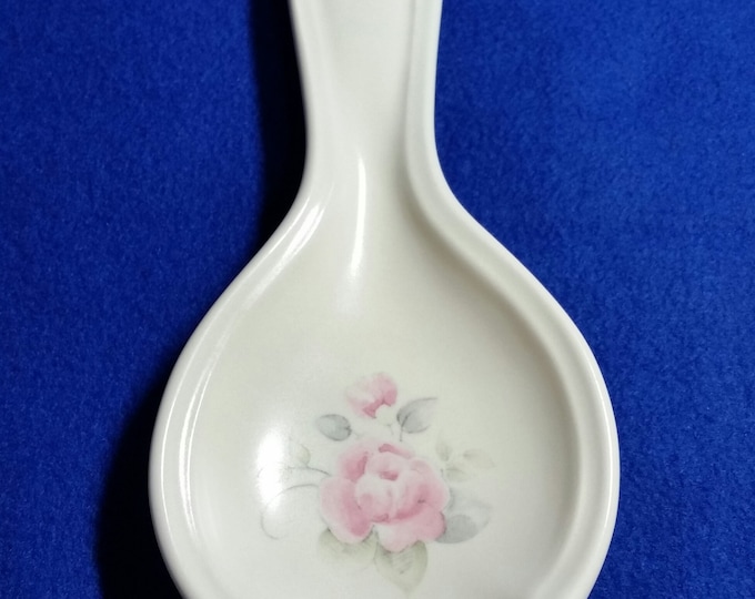 Tea Rose Spoon Rest / Pfaltzgraff Spoon Rest / Pfaltzgraff / Pink Roses ...
