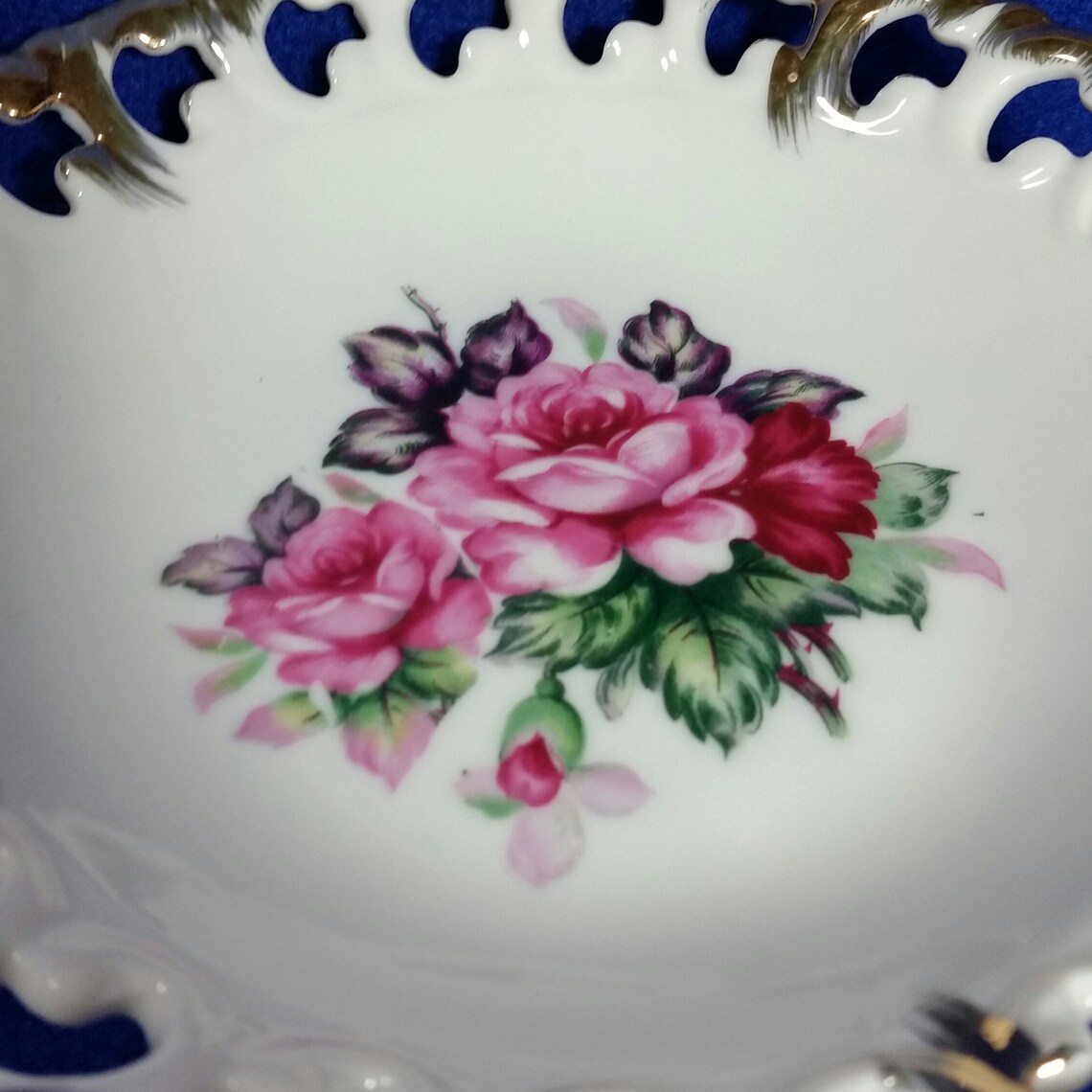 Vintage Lefton Rose Compote / Rose Pedestal Bowl / Lefton - Etsy