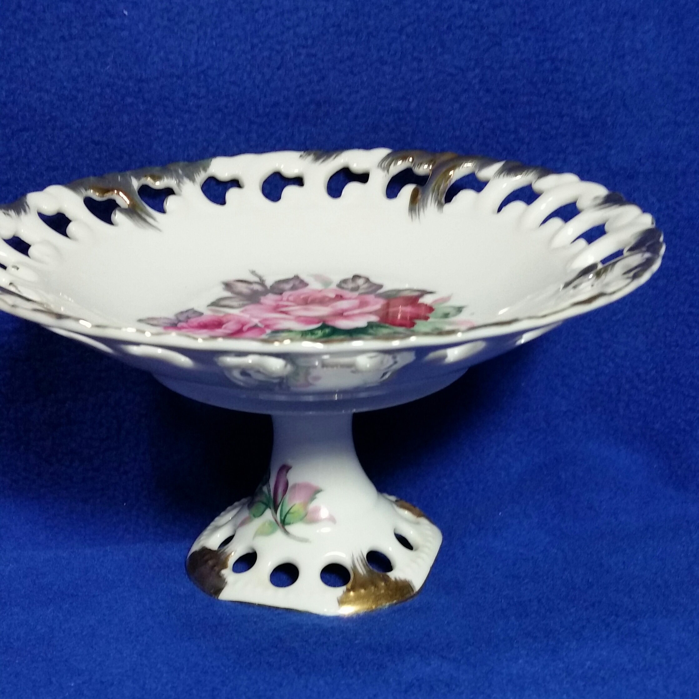 Vintage Lefton Rose Compote / Rose Pedestal Bowl / Lefton - Etsy