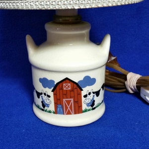 Vintage Dairy Cows Table Night Light Lamp / Black and White - Etsy