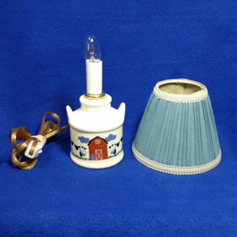 Vintage Dairy Cows Table Night Light Lamp / Black and White - Etsy