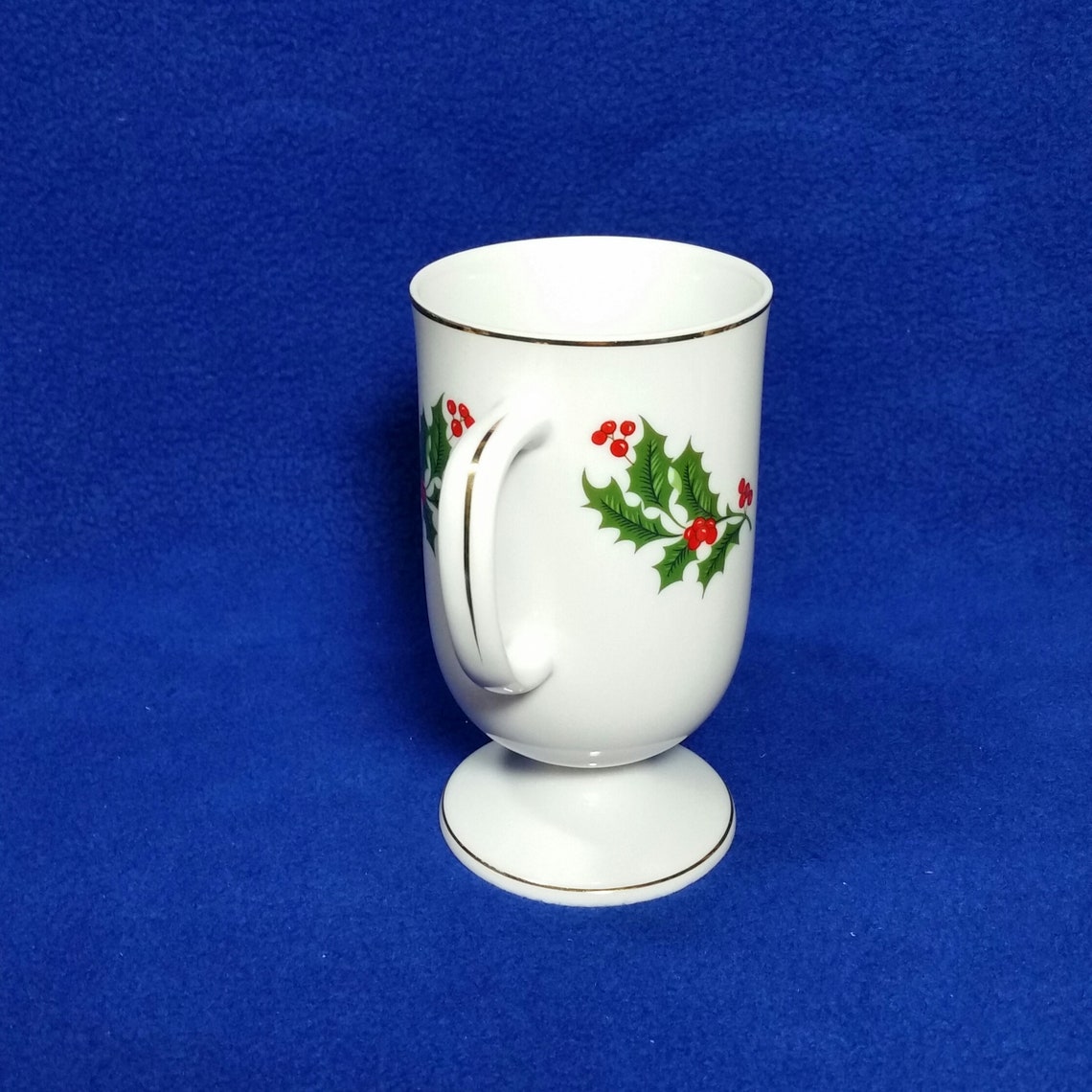 Vintage Kashima Christmas Holly Pedestal Mug Set / Kashima - Etsy
