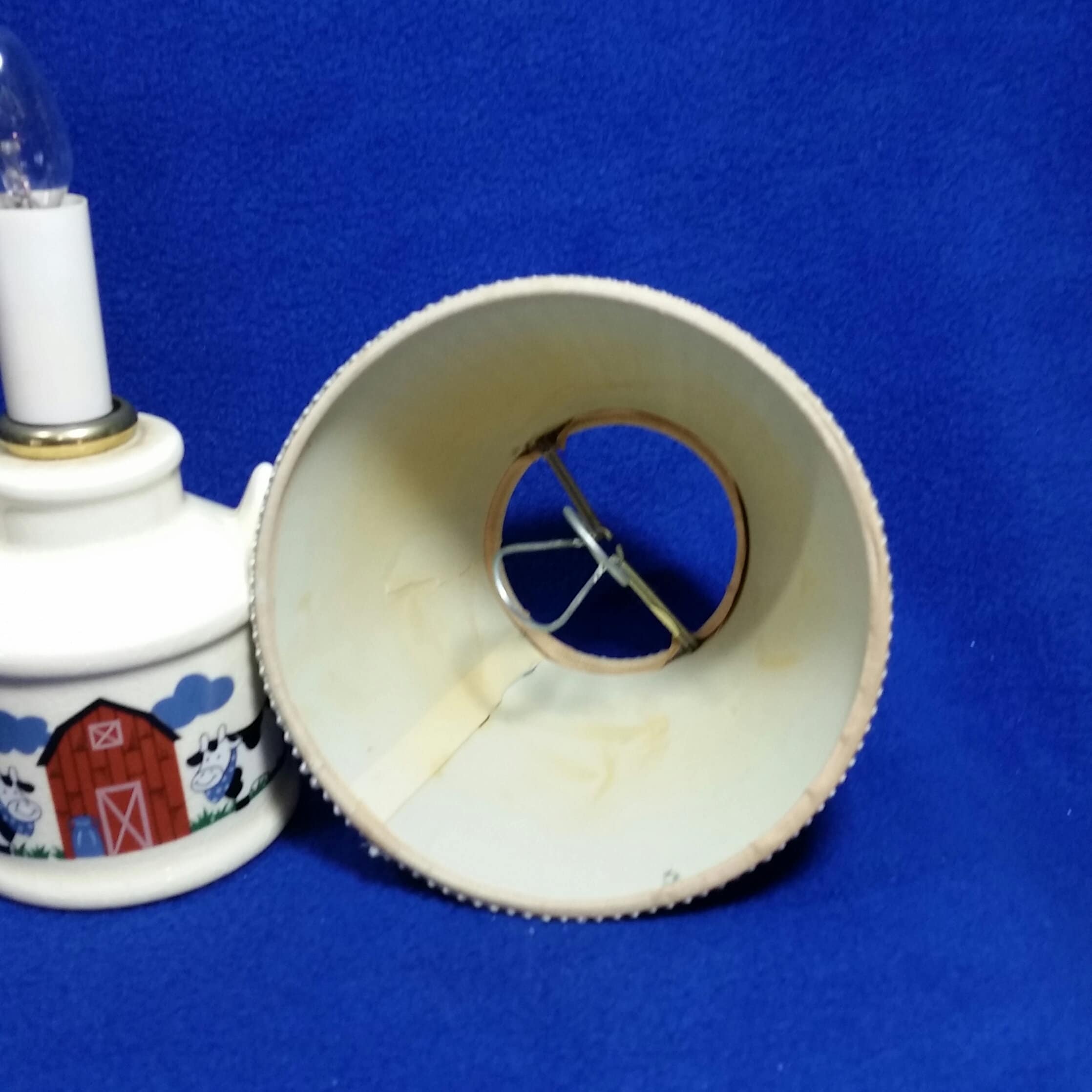 Vintage Dairy Cows Table Night Light Lamp / Black and White - Etsy