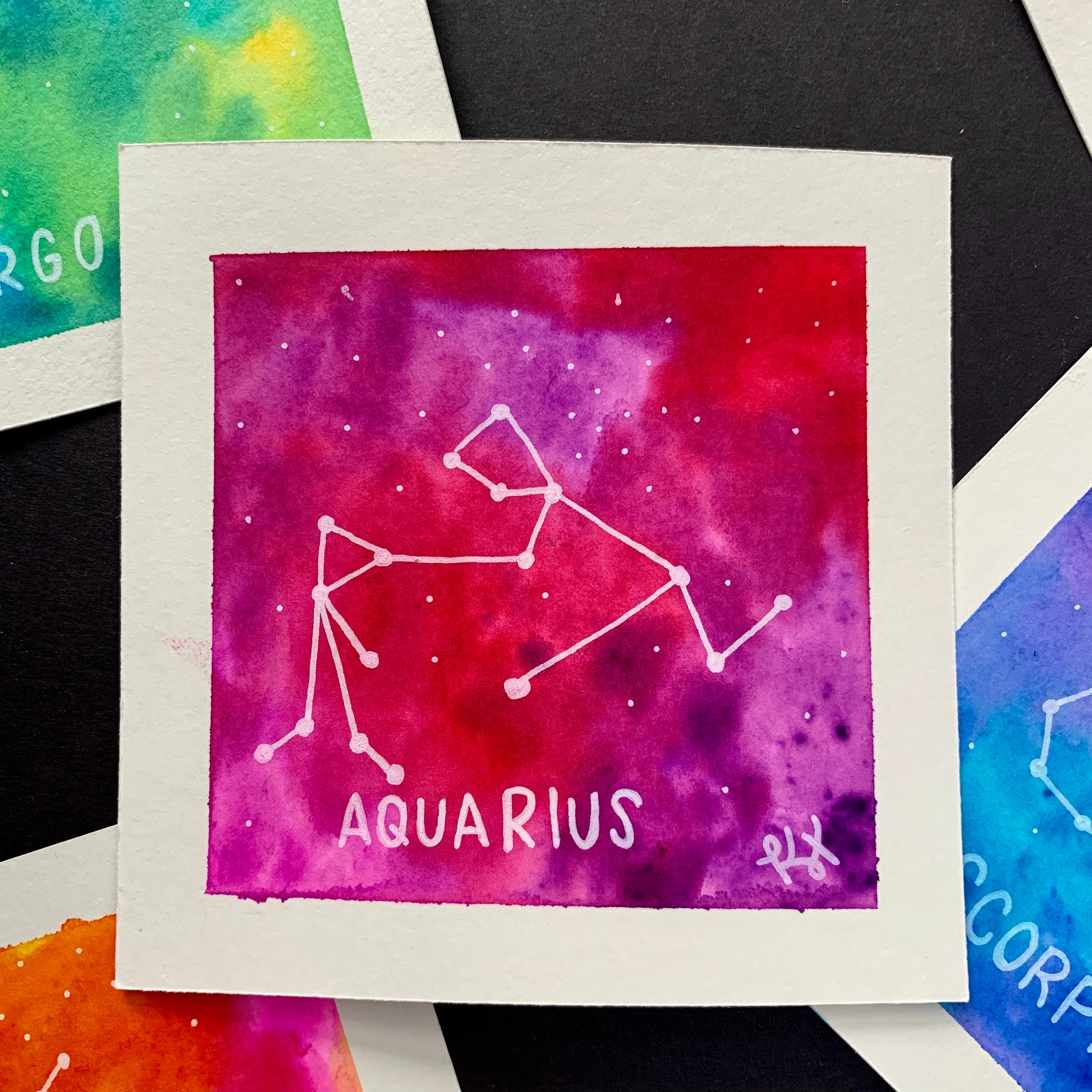 Watercolor Zodiac Constellation Paintings - Etsy