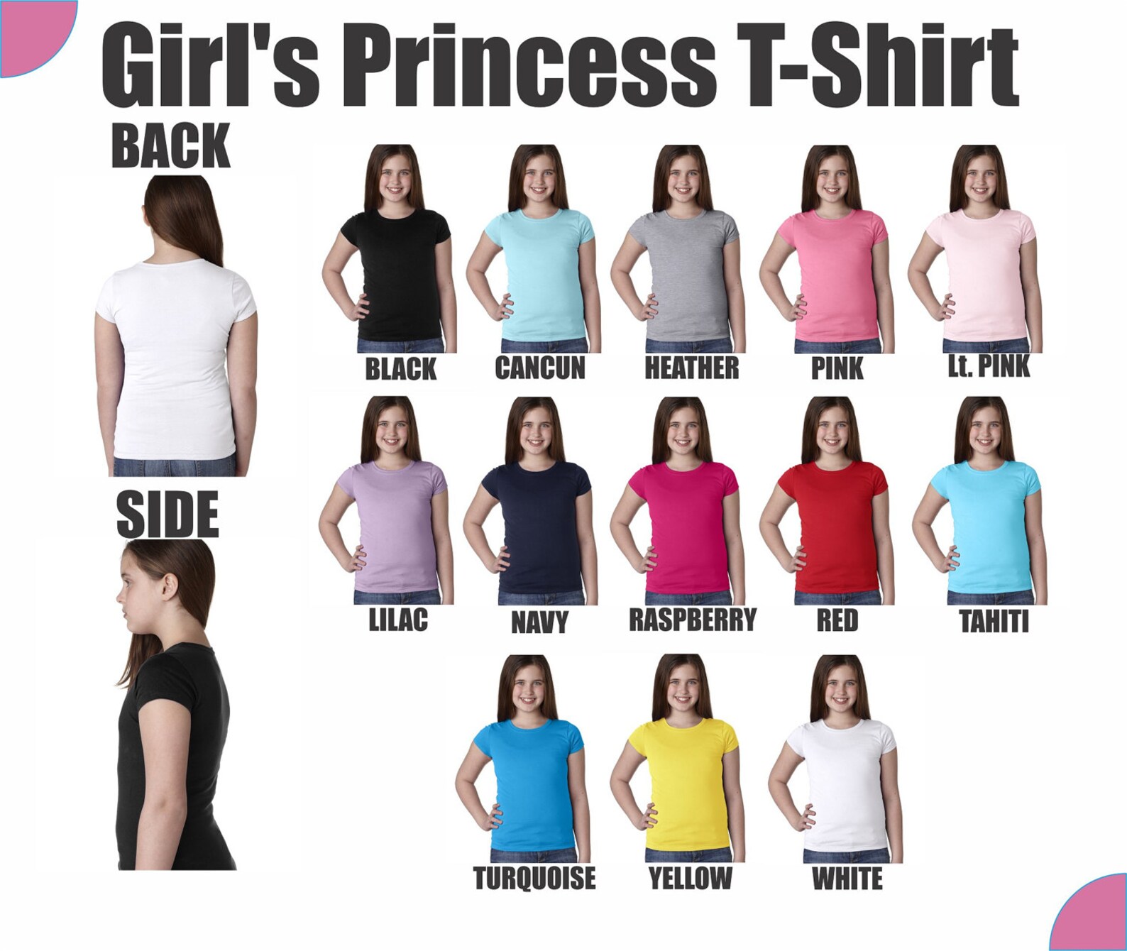 Custom Personalized Girls Tee Pick Your Wording Great for - Etsy