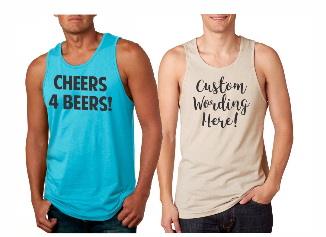 MEN'S Custom Personalized Tank Tops - Pick Your Wording - Your Wording ...
