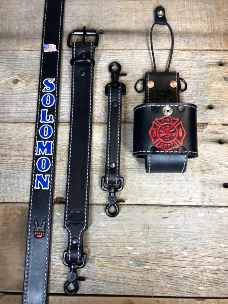 Firefighter-radio Strap & Holster full Set black Custom - Etsy