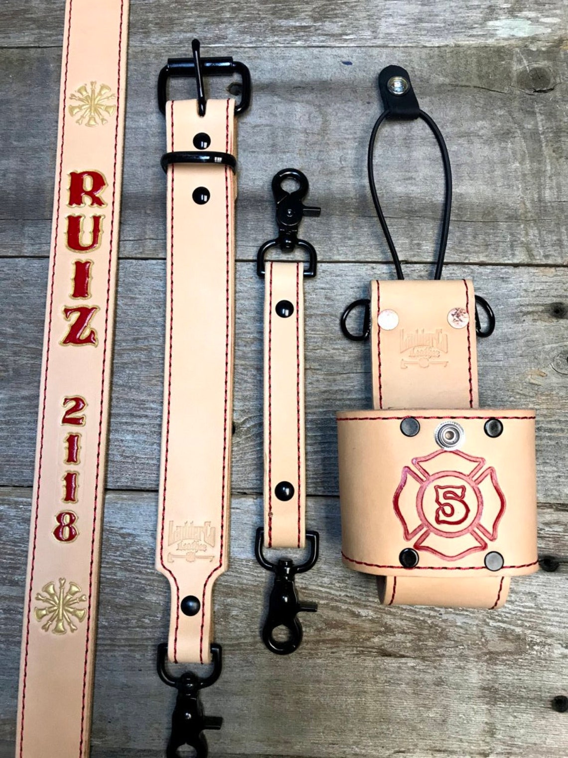 Firefighter-Radio Strap & Holster Full Set Natural | Etsy