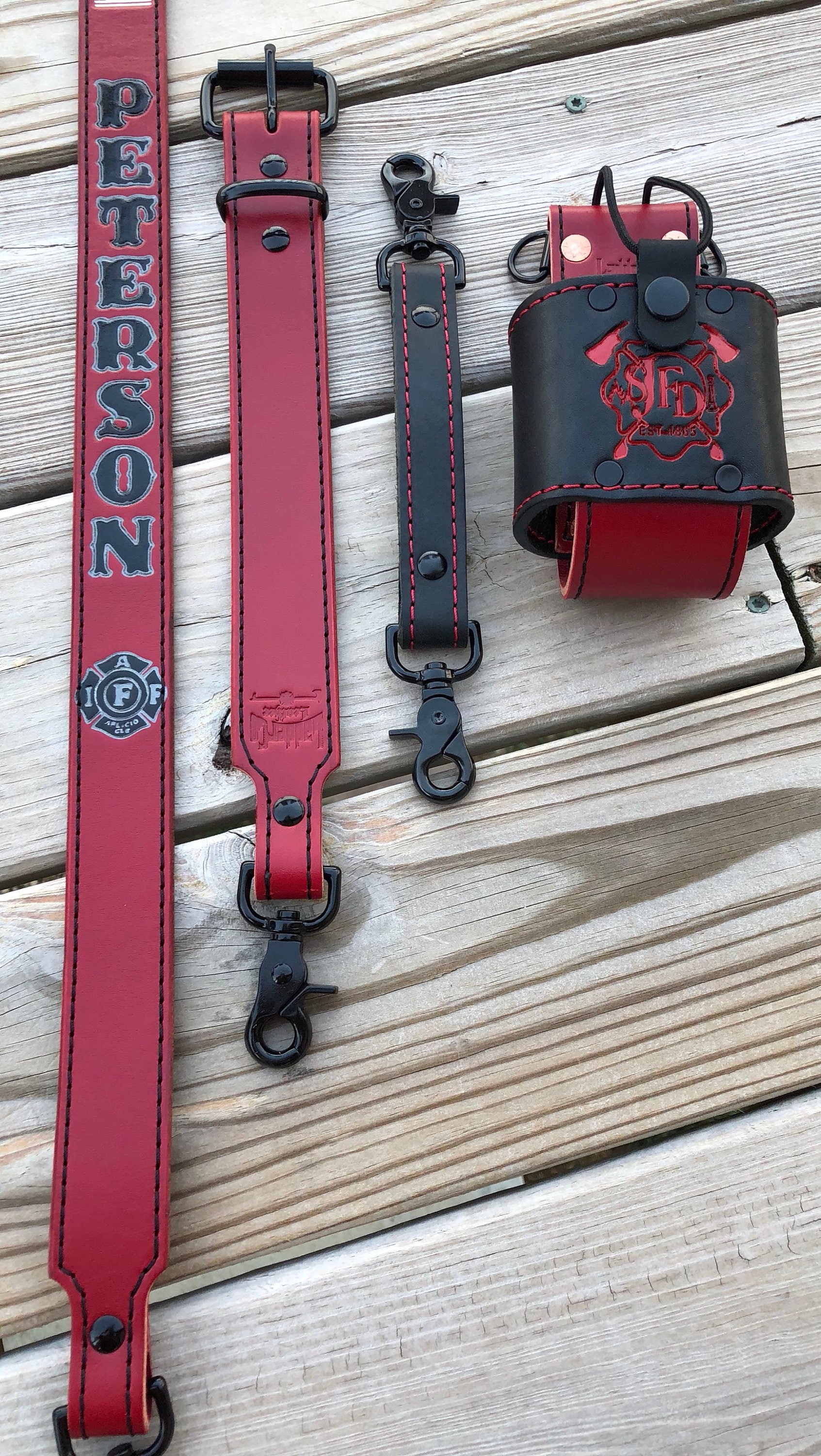 Firefighter-radio Strap & Holster full Set RED Custom - Etsy