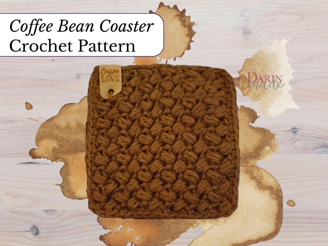 Coffee Bean Coaster Crochet Pattern -- Coffee Themed Crochet Pattern ...