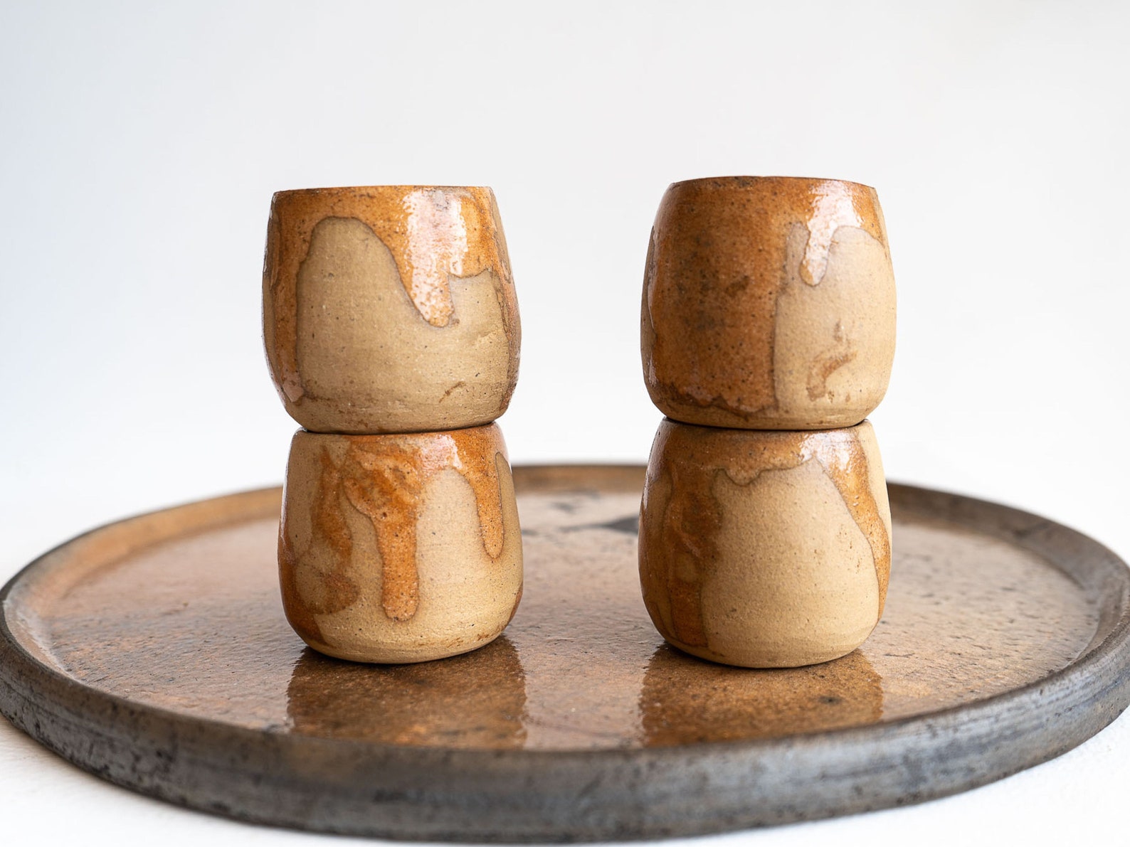 Mezcal Ceramic Clay Drinking Set | Natural With Glassed Finish Barril ...