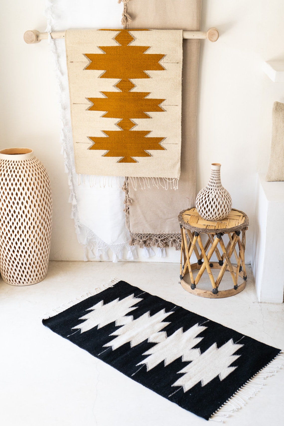 Handwoven Mexican Rug Woven Wool Rug Wool Accent Rug Woven | Etsy