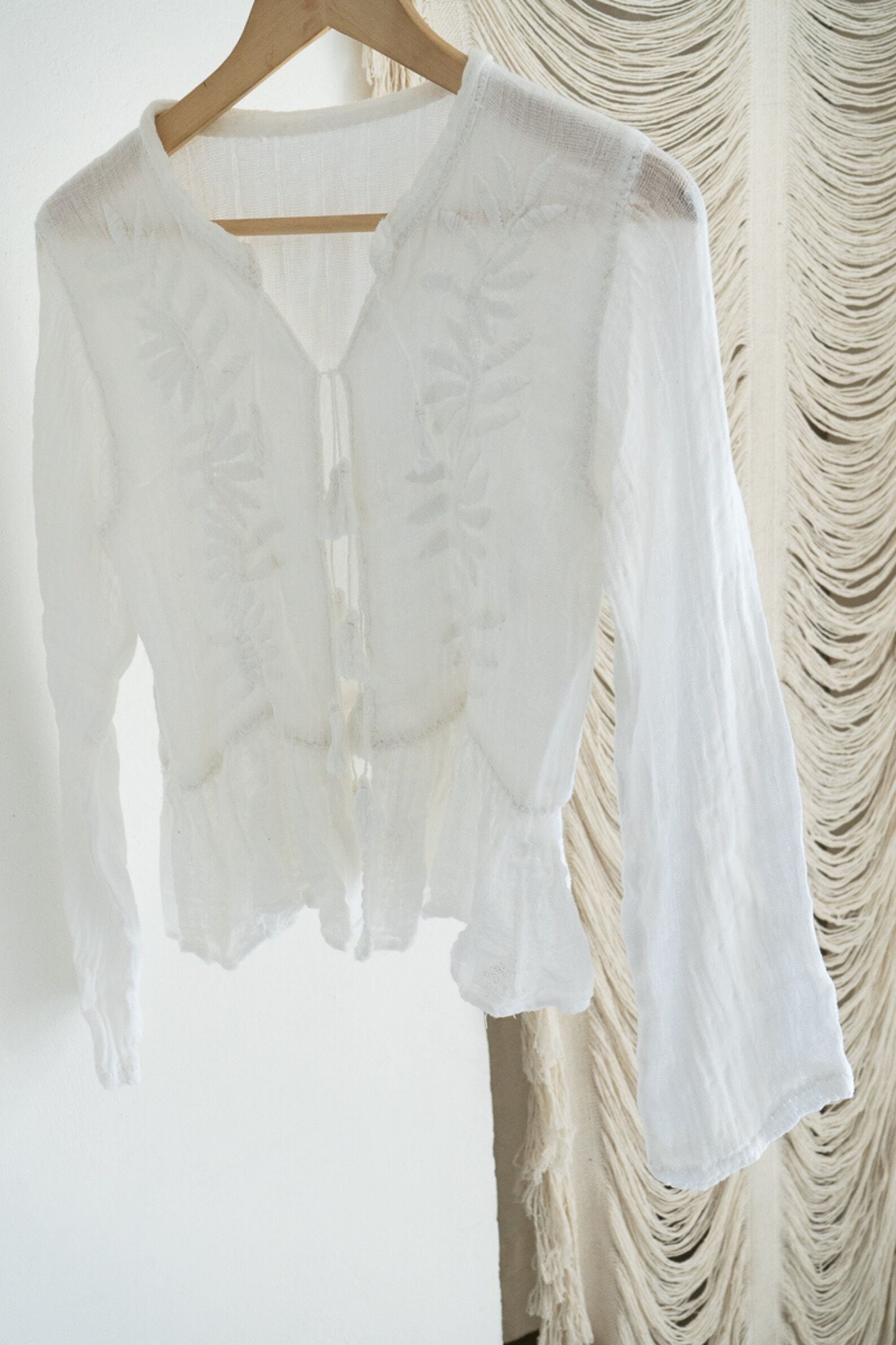 Embroidered Cotton Jacket White Embroidered Clothing Boho - Etsy