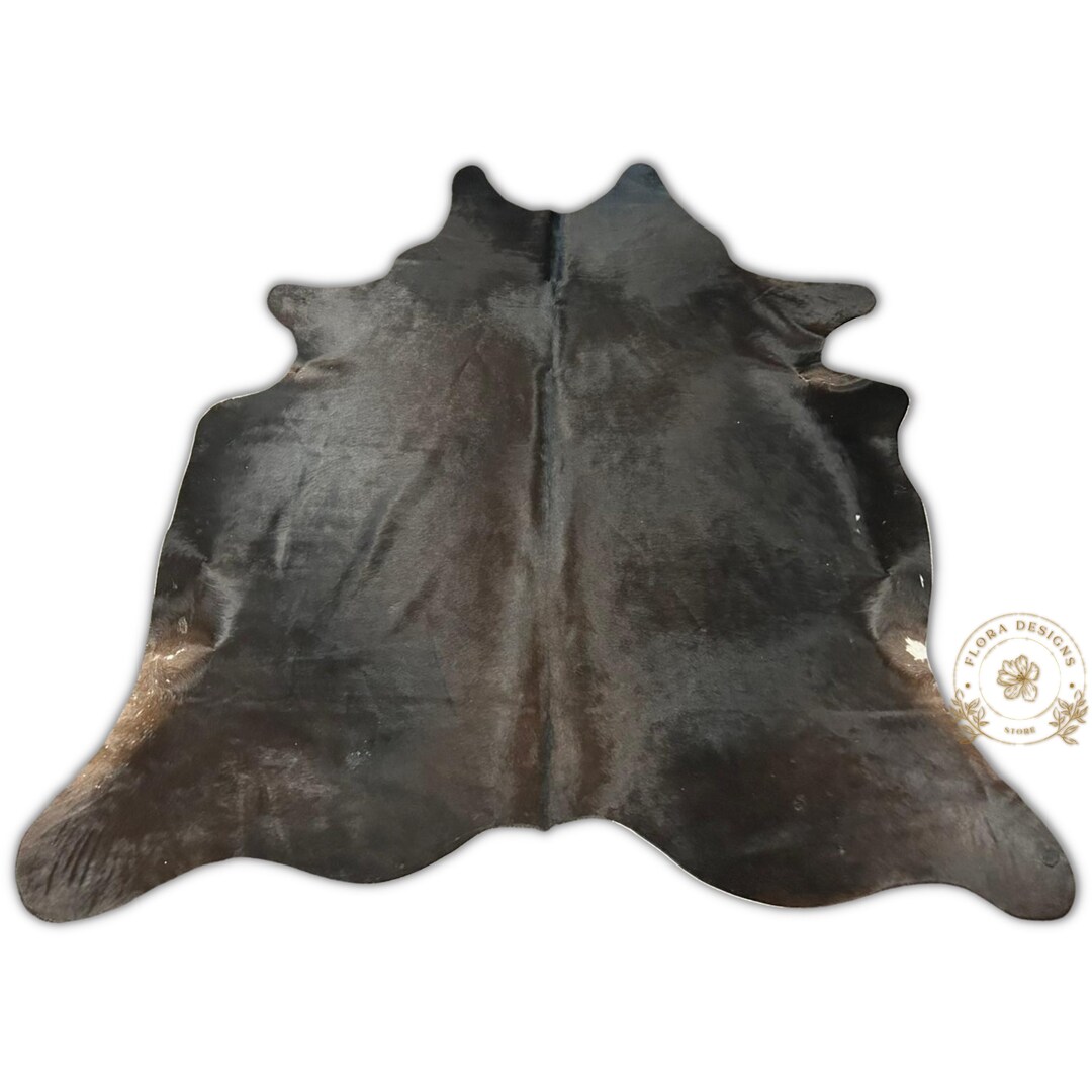 Oversized Black Cowhide Rug 79"x71" Hair On, Cow Skin Decor, 100% ...