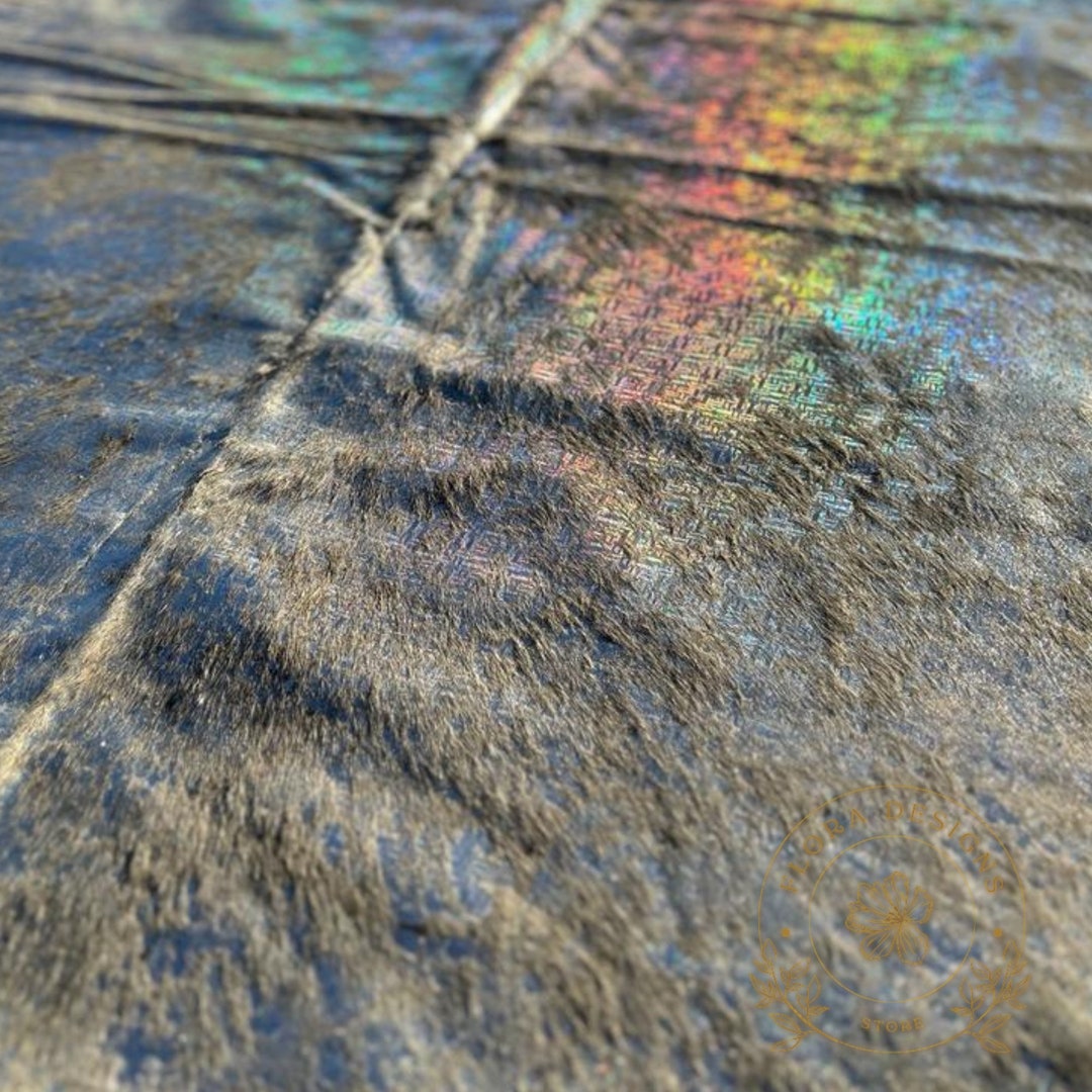 Multi Rainbow METALLIC COWHIDE LEATHER - 81 X 68 Inches - Premium ...