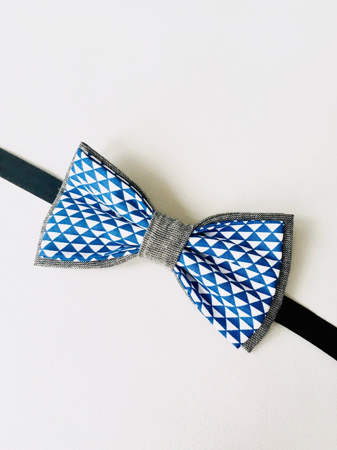 Printed fabric lined bow tie | Etsy