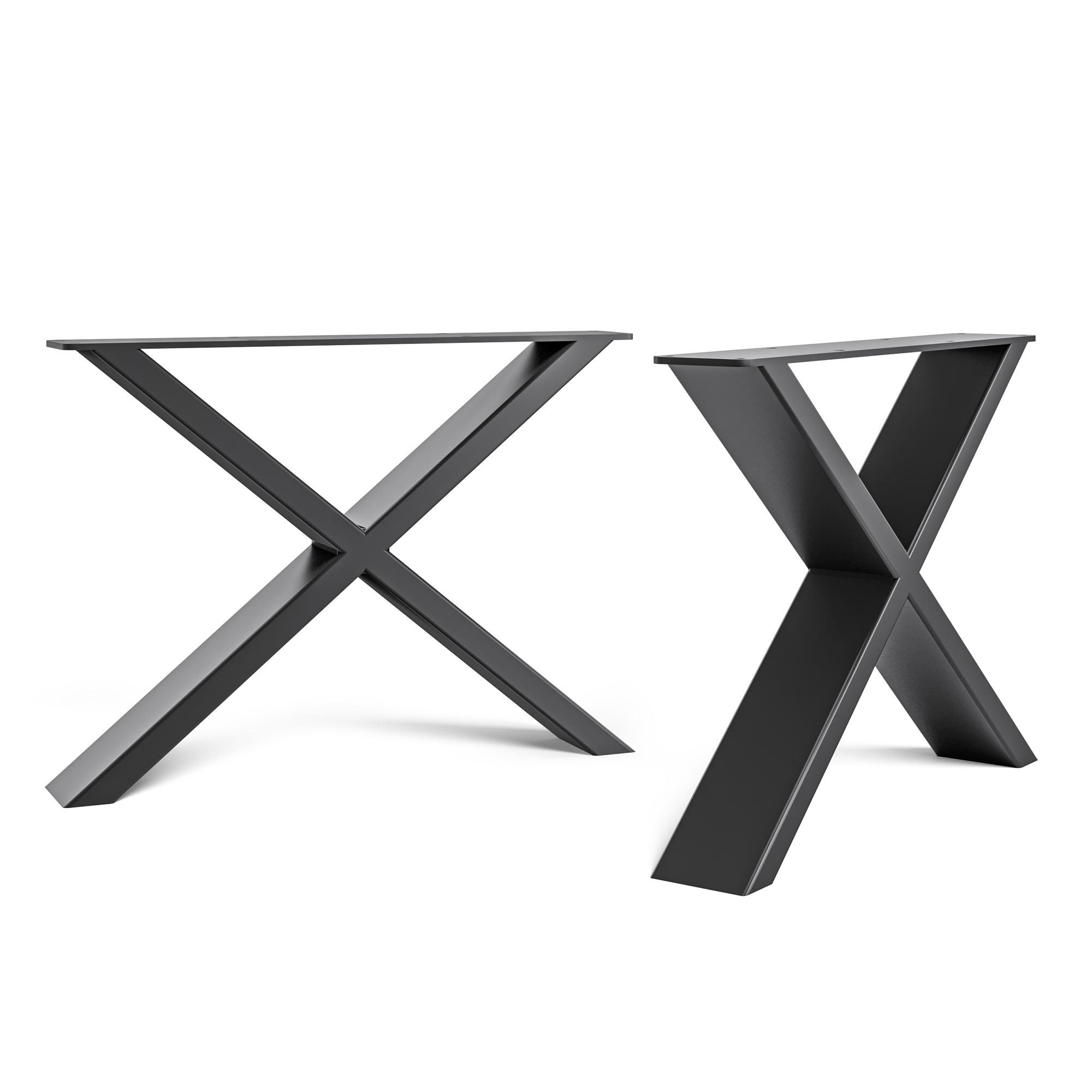 Industrial Table Legs - X-frame Design - Box Section Steel, Various ...