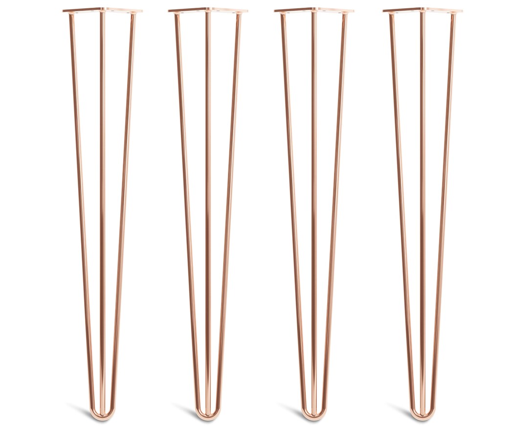 4 X Copper Hairpin Legs - All Sizes. Including FREE Screws and ...