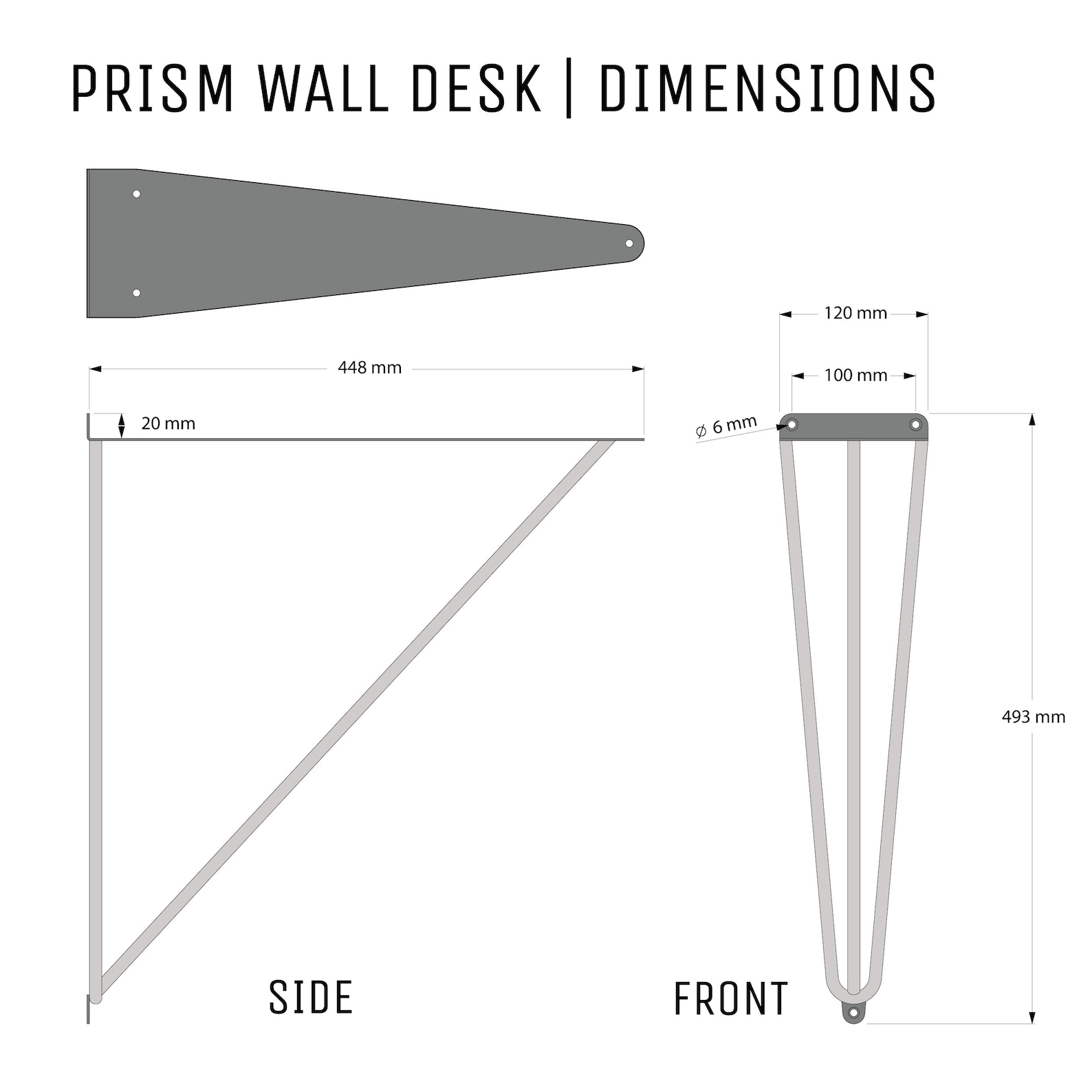 PRISM Wall Mounted Desk Brackets - Etsy