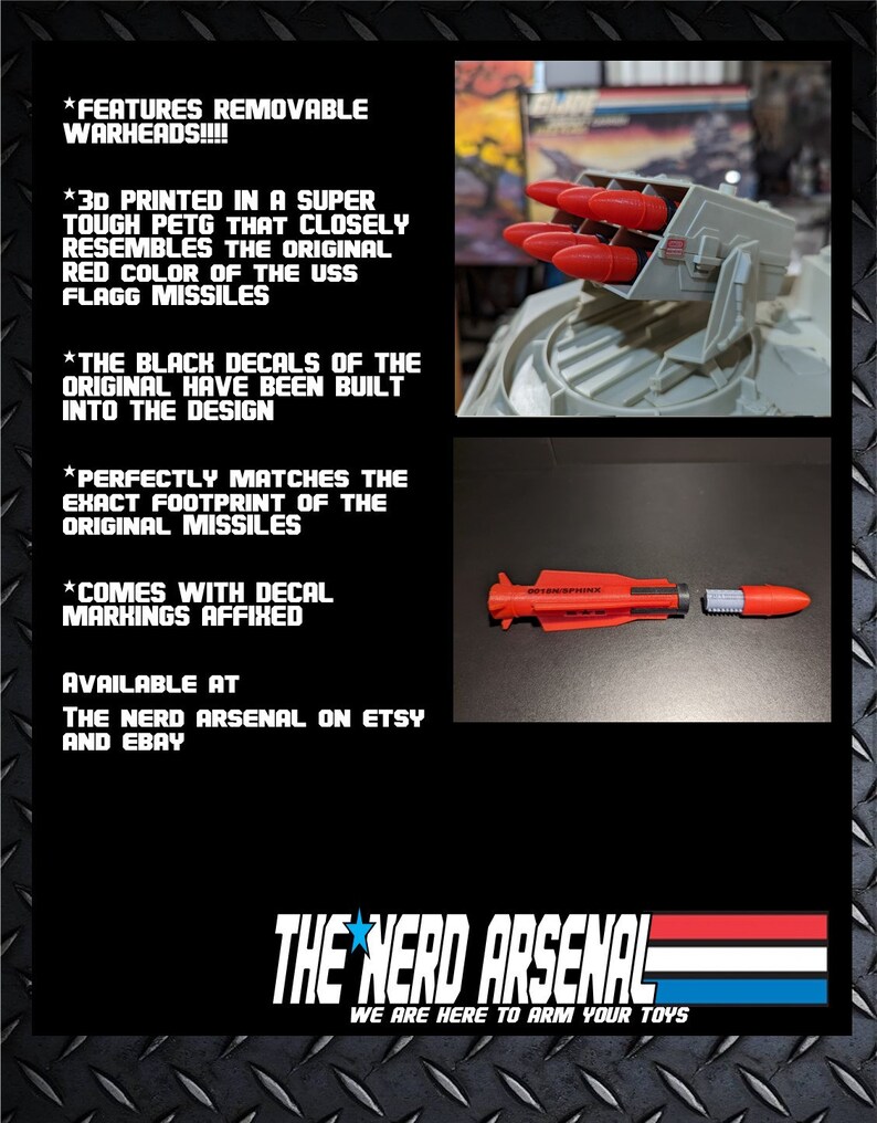 U.S.S. FLAGG RETROFIT MISSILES Set of 6 - Etsy