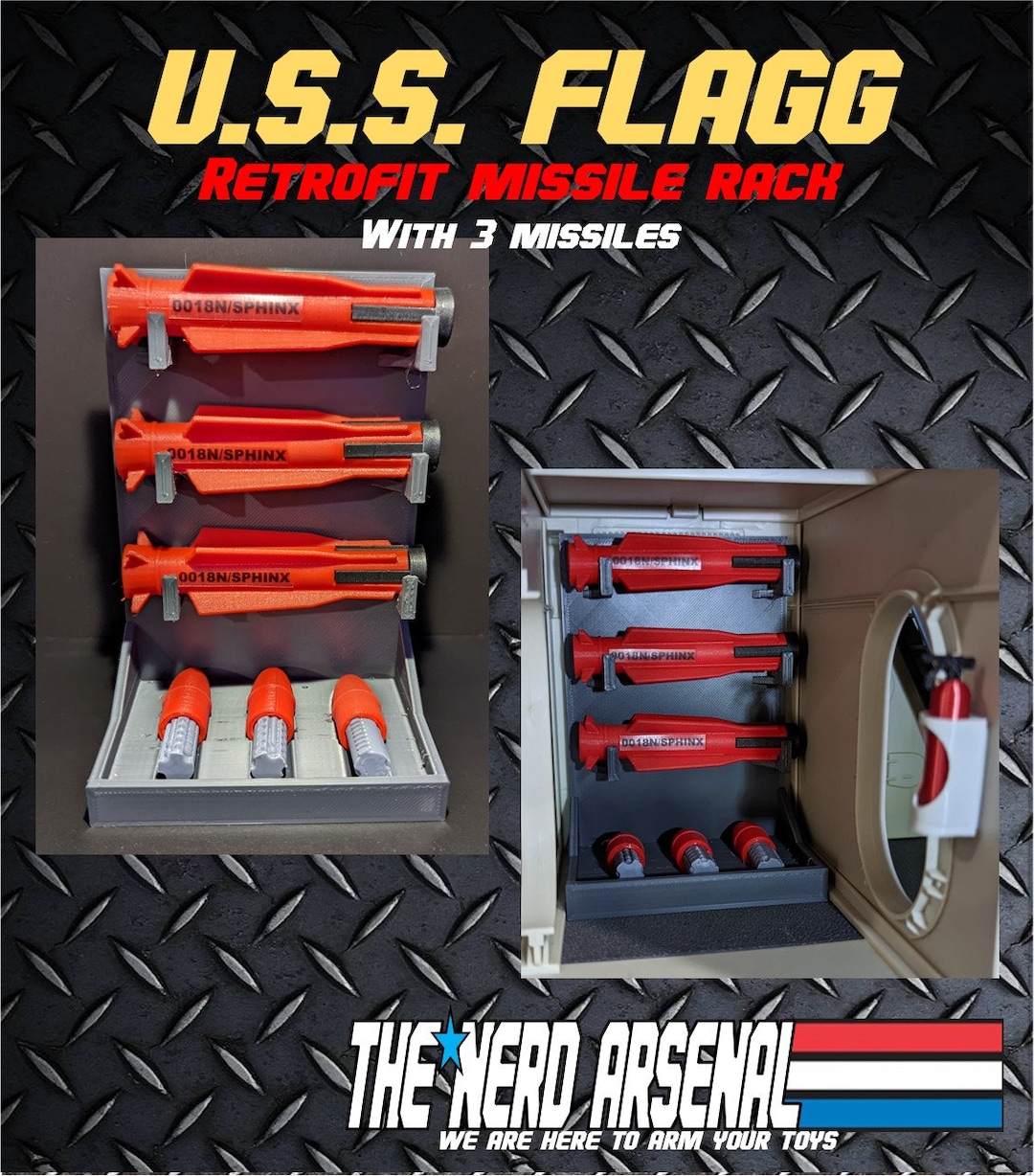 U.S.S. FLAGG RETROFIT MISSILE Rack and Set of 3 Missiles - Etsy