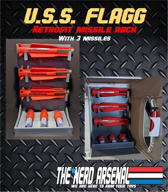 U.S.S. FLAGG RETROFIT MISSILE Rack and Set of 3 Missiles - Etsy