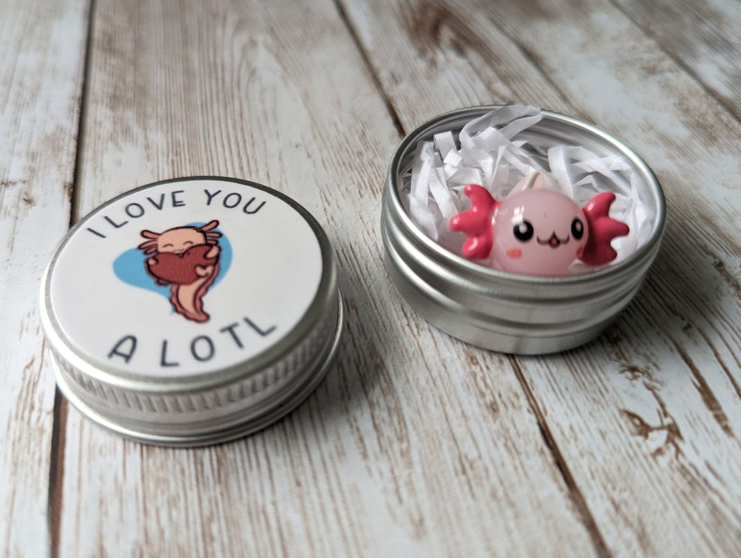 I Love You a Lotl. Cute Axolotl in a Tin. Valentines Gift for a Loved ...