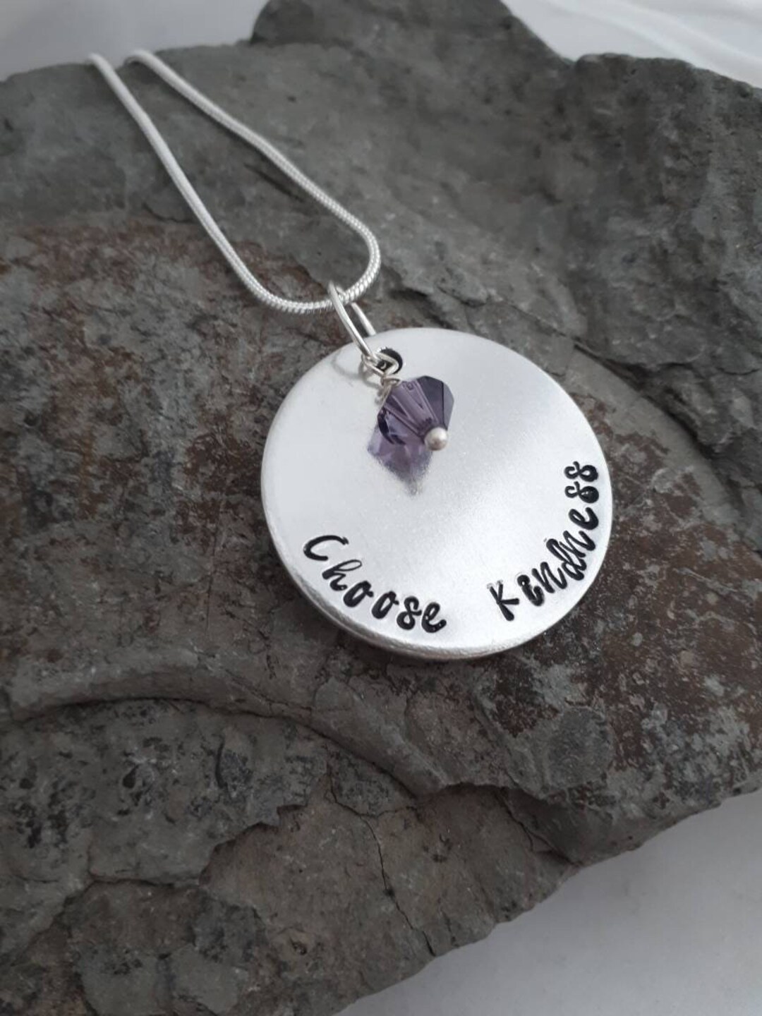 Choose Kindness Necklace, Hand Stamped Necklace, Metal Stamped Necklace ...