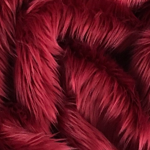 Eden DARK BURGUNDY Shaggy Long Pile Soft Faux Fur Fabric for - Etsy