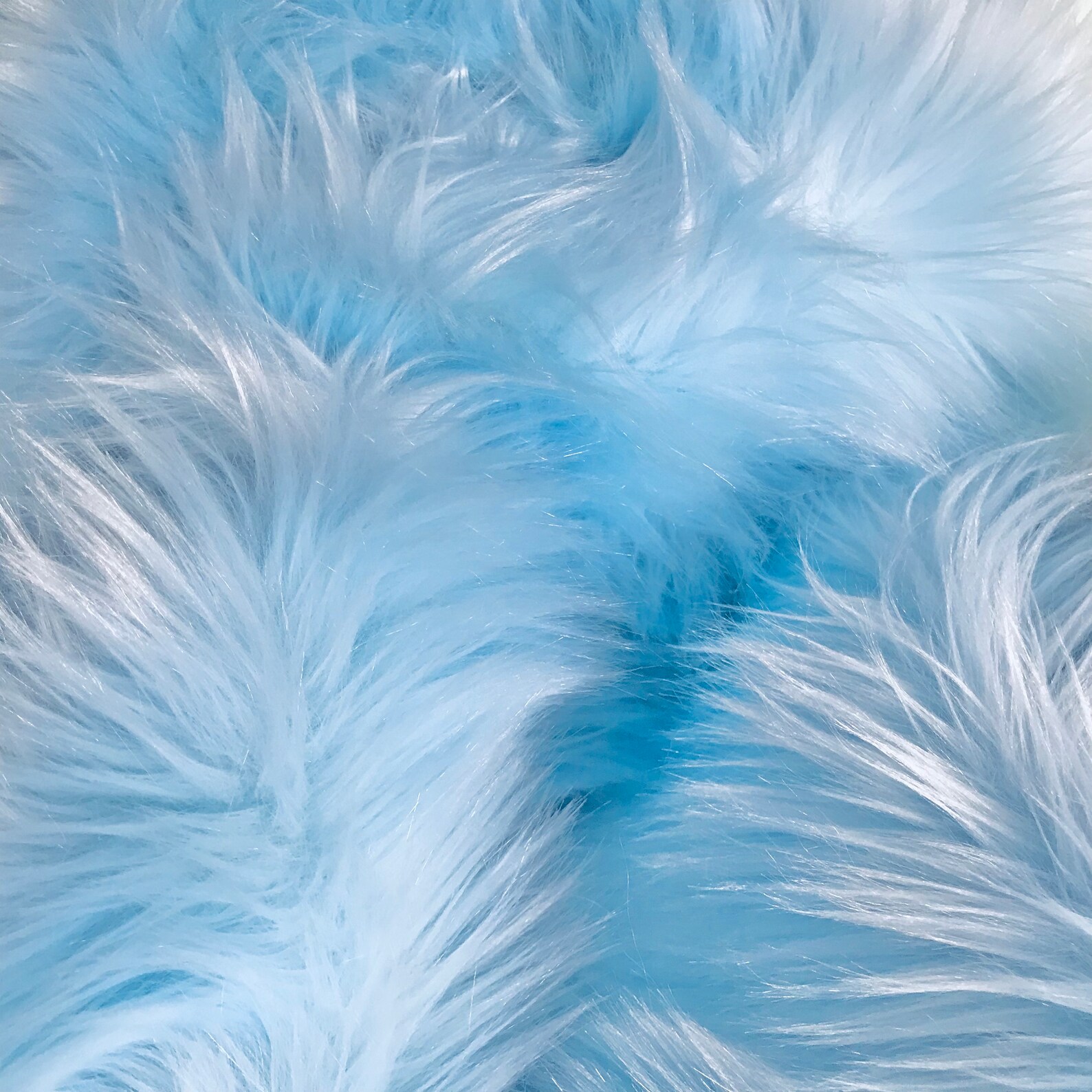 Bianna PASTEL BABY BLUE Long Pile Faux Fur Fabric Shag - Etsy