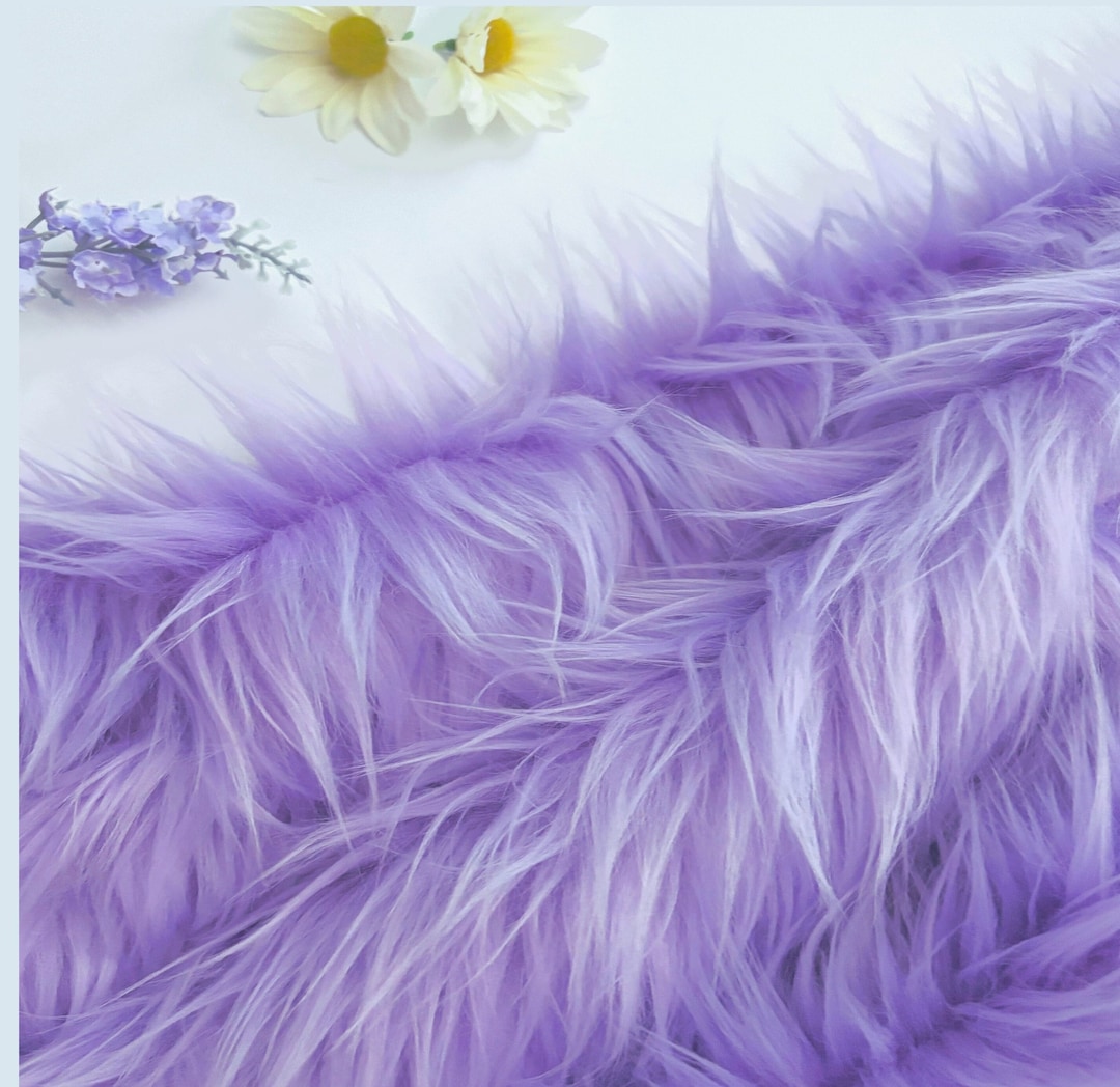 Bianna Light Purple Lavender Faux Fur Fabric, Long Pile Craft Material ...