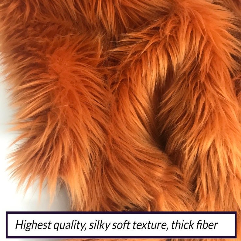 Bianna AMBER DEEP ORANGE Long Pile Faux Fur Fabric Shag | Etsy