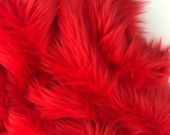 Fire Red Luxury Shag Faux Fur Fabric - Etsy