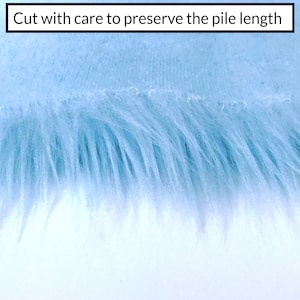 Bianna PASTEL BABY BLUE Long Pile Faux Fur Fabric, Shag Material in ...