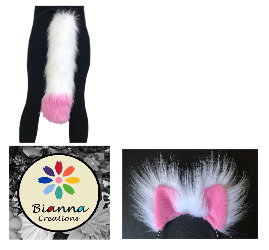 White and Pink Ears and Tail Set, Mangle Inspired From Five Nights at ...