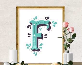 Monogram letter f | Etsy