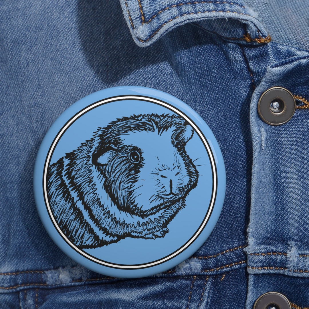 Blue Guinea Pig Sketch Buttons - Etsy