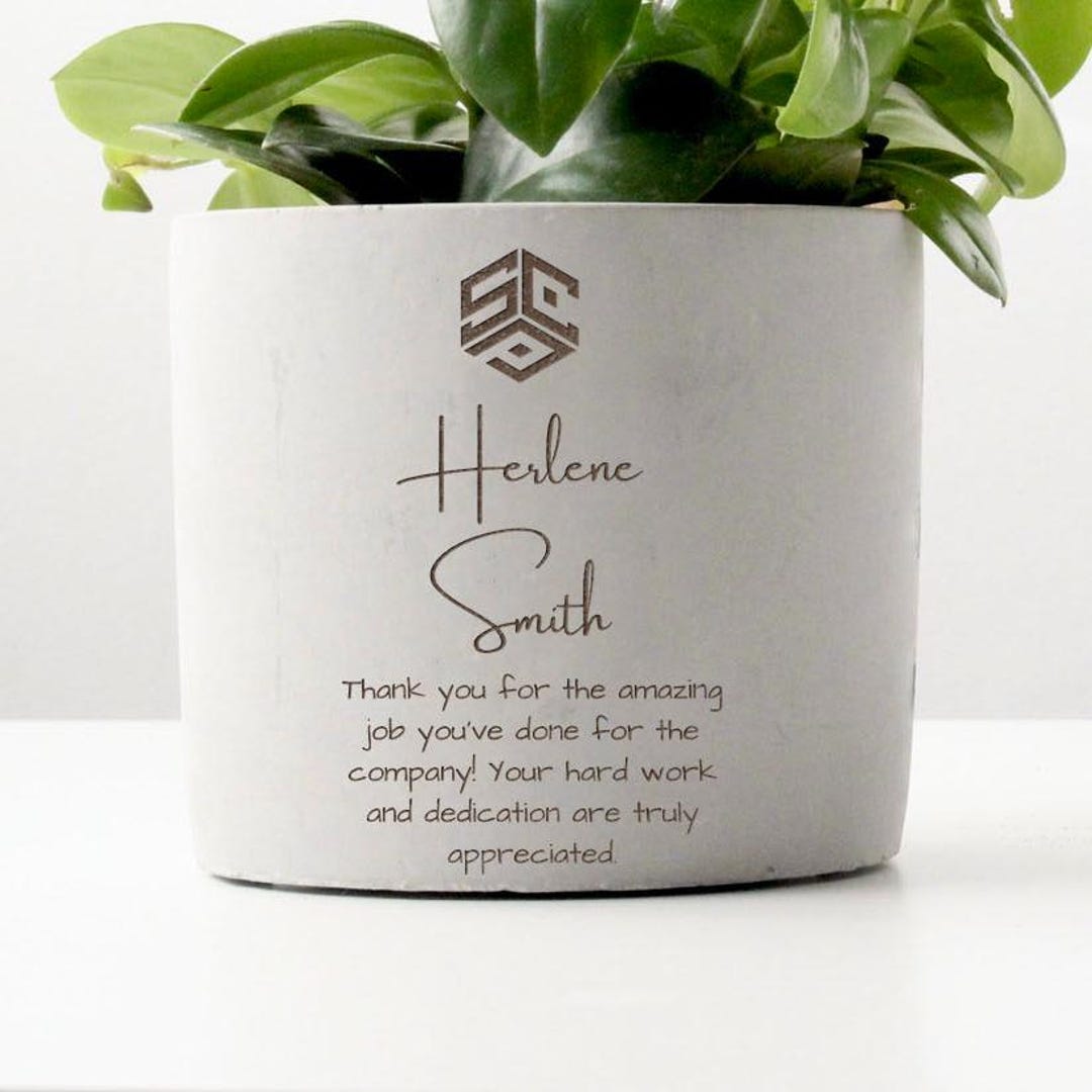 Personalized Employee Appreciation Gifts, Custom Logo Engraved Planter ...