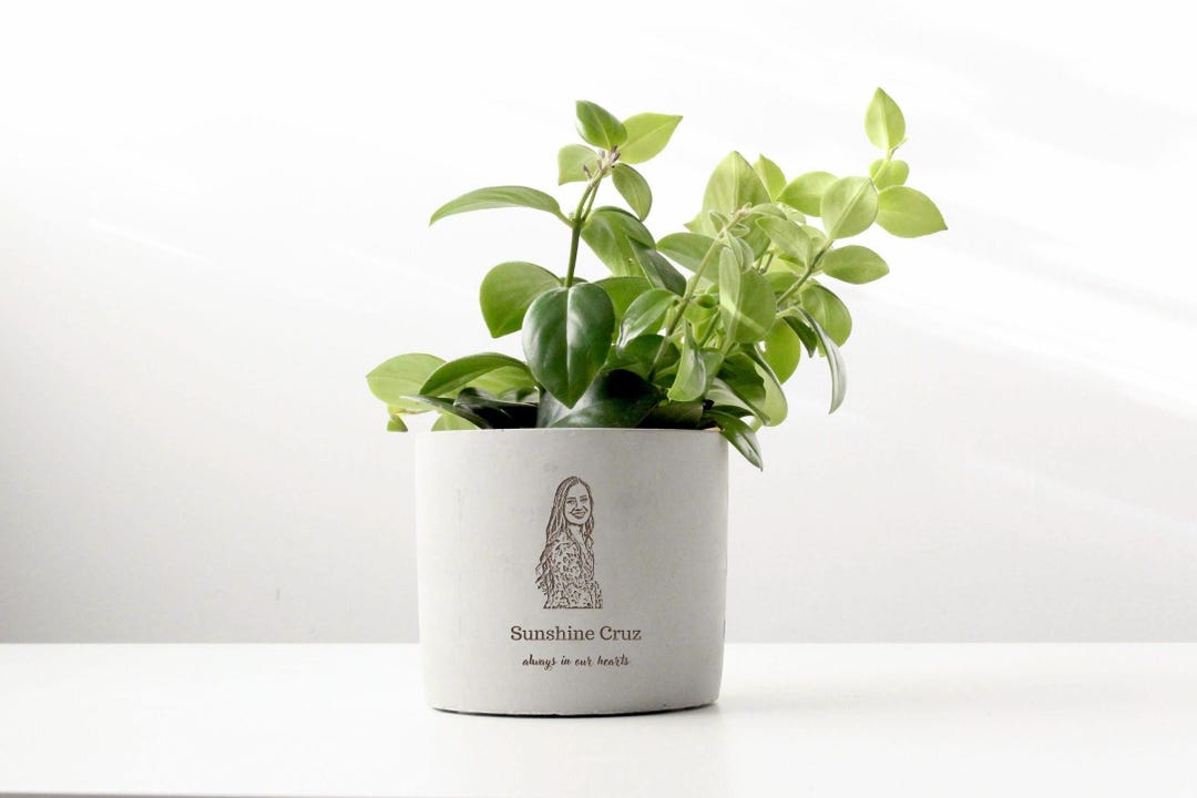 Personalized Memorial Gift for Loss, Custom Engraved Photo on Planter ...